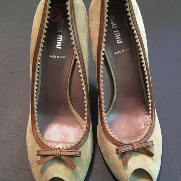 Miu Miu | Shoes | Vintage Miu Miu Suede Peeptoe Pumps Size 4 | Poshmark